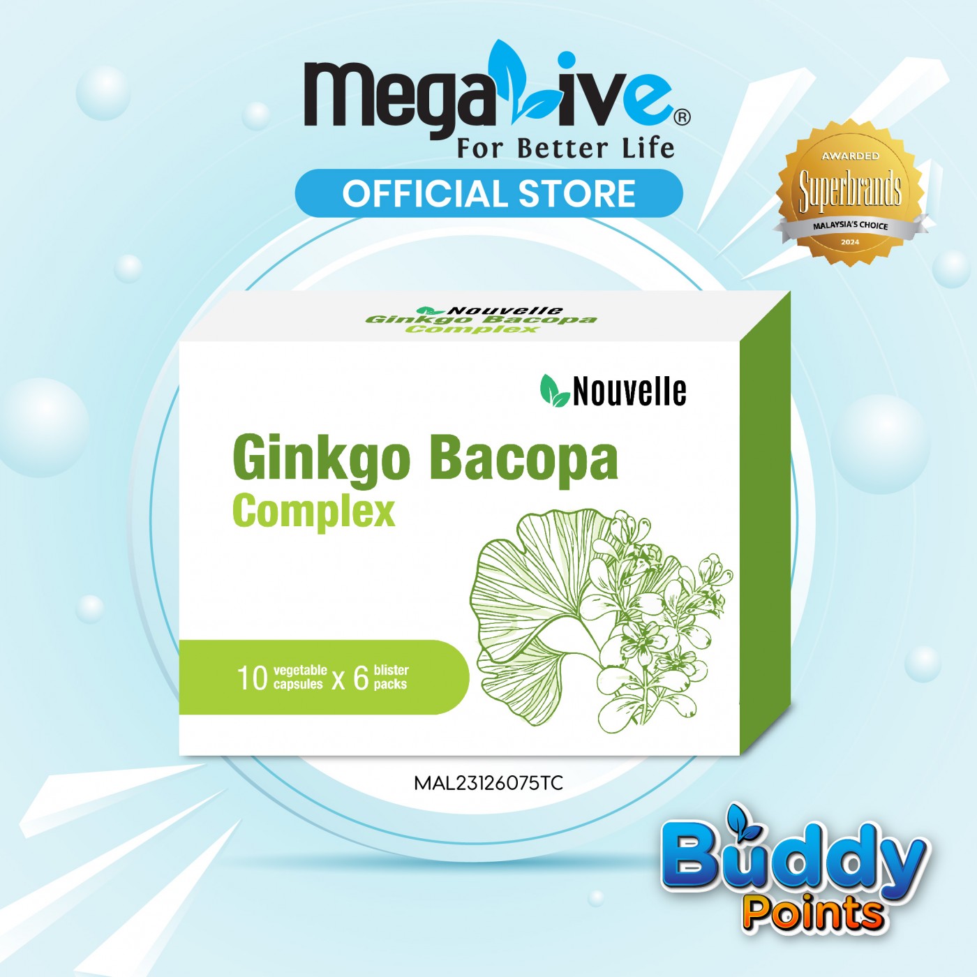 Nouvelle Ginkgo Bacopa Complex (6 x 10's)